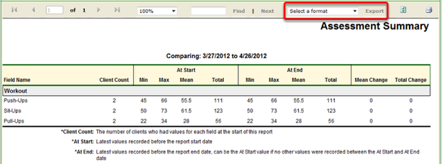 Assessment Summary Report – EZFacility