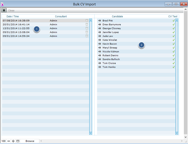 Bulk CV Import – HRS