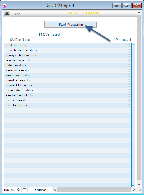 Bulk CV Import – HRS