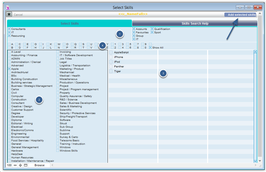 Adding skills to a job – HRS