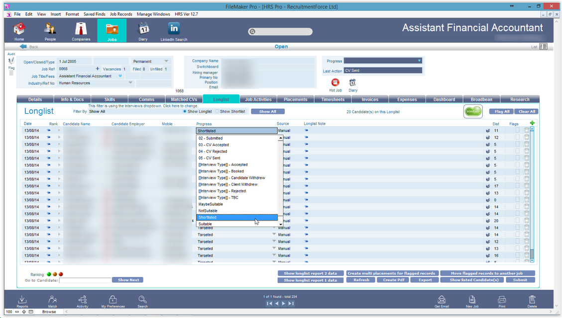 Creating a longlist and shortlist – HRS