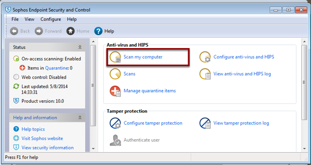 Sophos Virus Scan - Windows 7 – Oklahoma Christian University