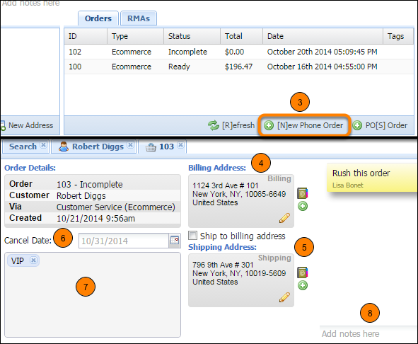 Create New Phone Orders – RetailOps