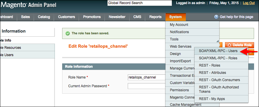 Magento Credential Setup Guide – RetailOps