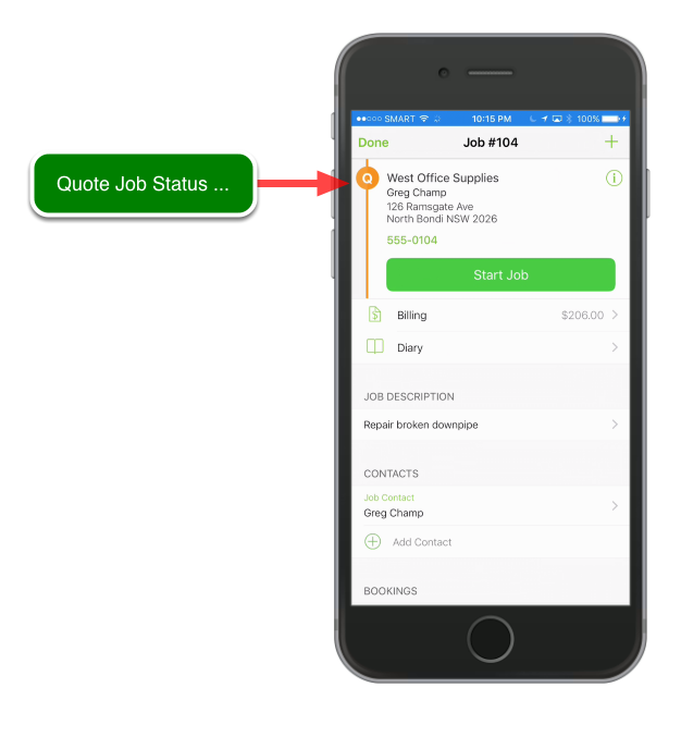 How to change the status of a job on the app – ServiceM8 Help