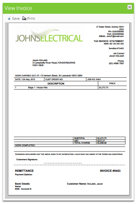How to create a partial invoice for existing items – ServiceM8 Help