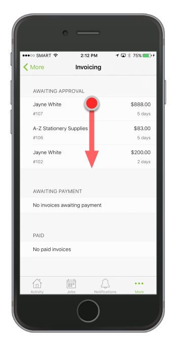 Approving an invoice from the app – ServiceM8 Help