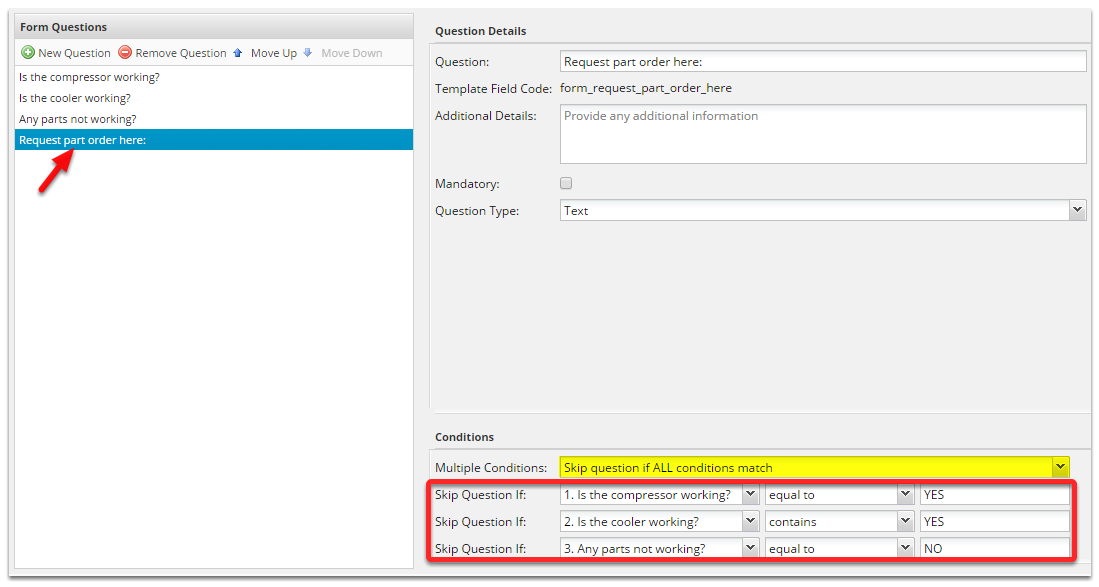 Using the Skip Question IF condition in the form – ServiceM8 Help
