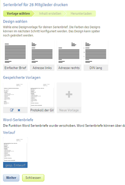 Serienbrief erstellen & drucken – Webling Support