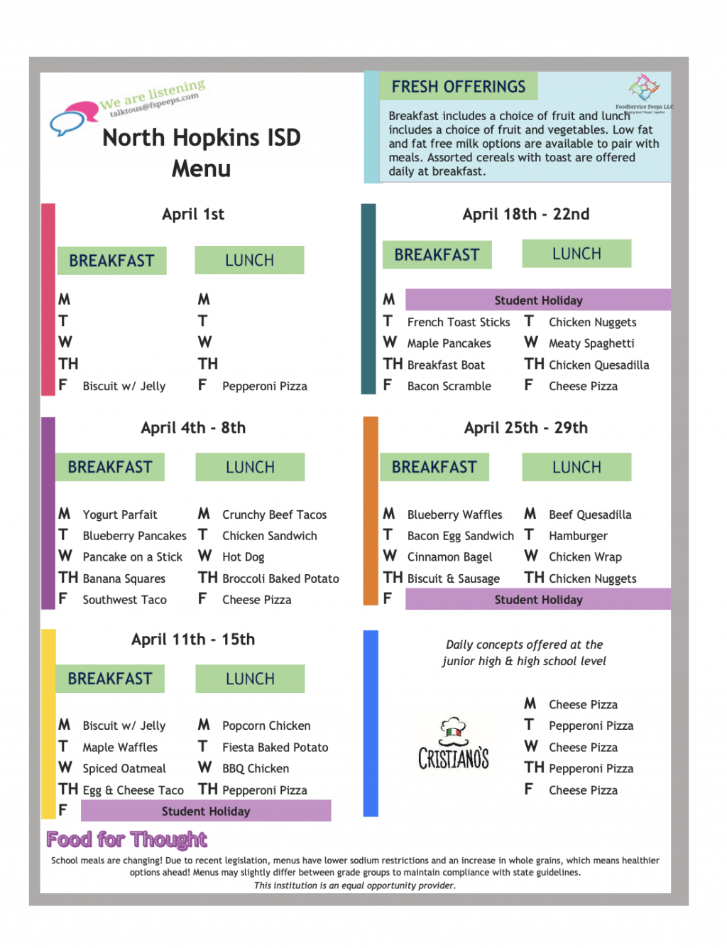 North Hopkins ISD - Cafeteria