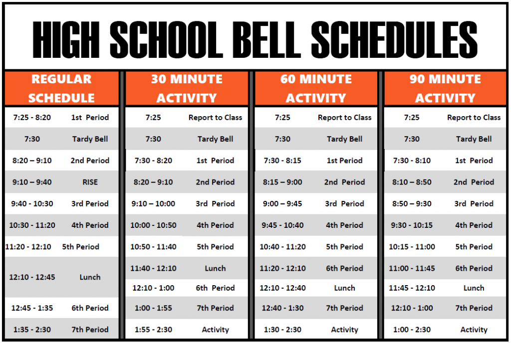 Delcambre High School - Bell Schedules