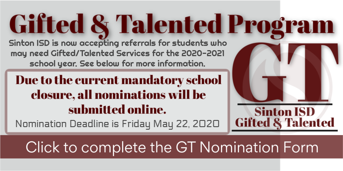 Sinton ISD - Gifted & Talented Program