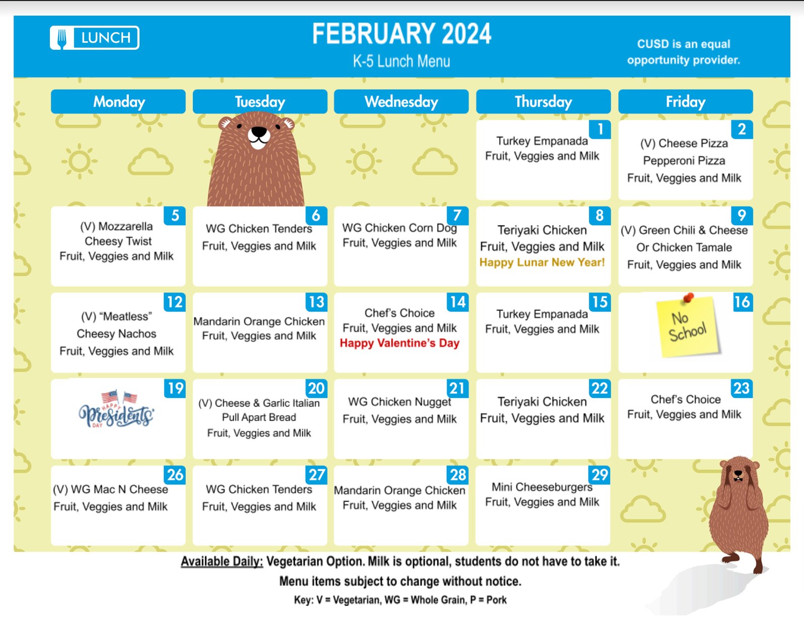 Carlsbad Unified School District - Menus