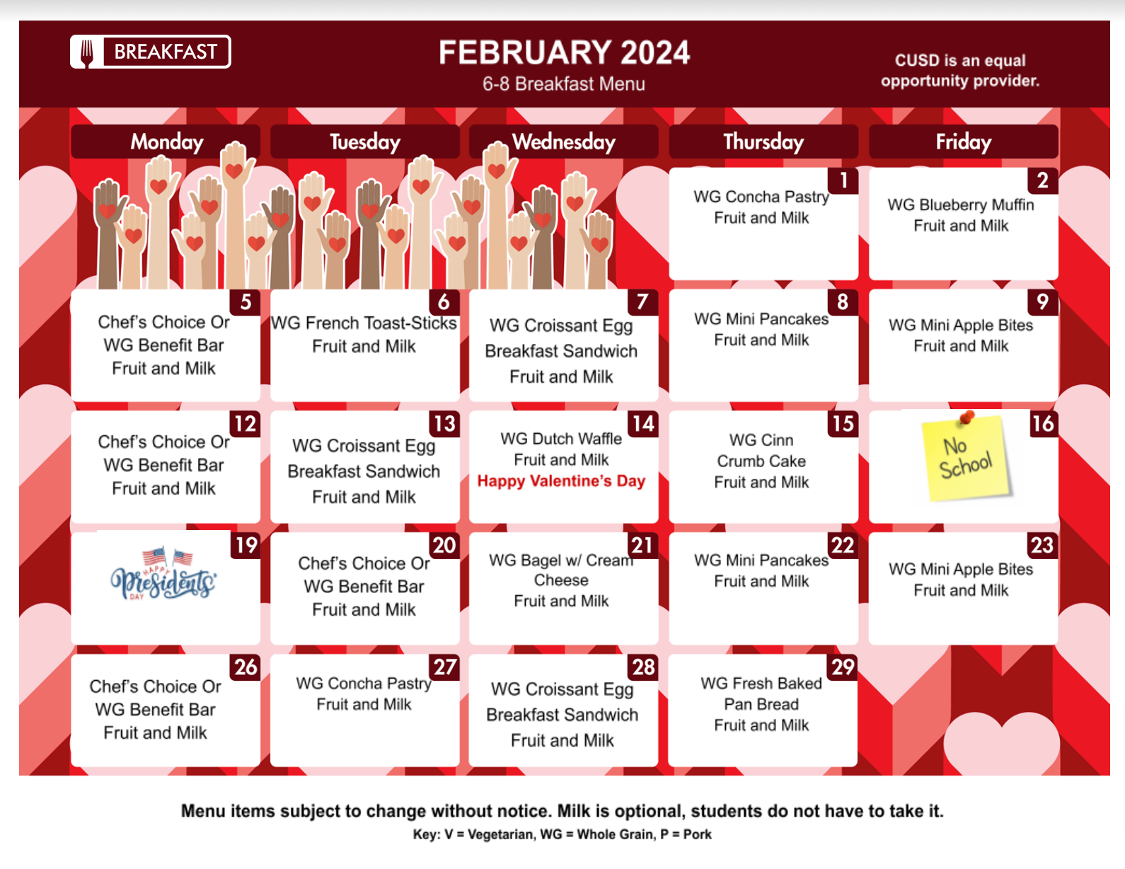 Carlsbad Unified School District - Menus