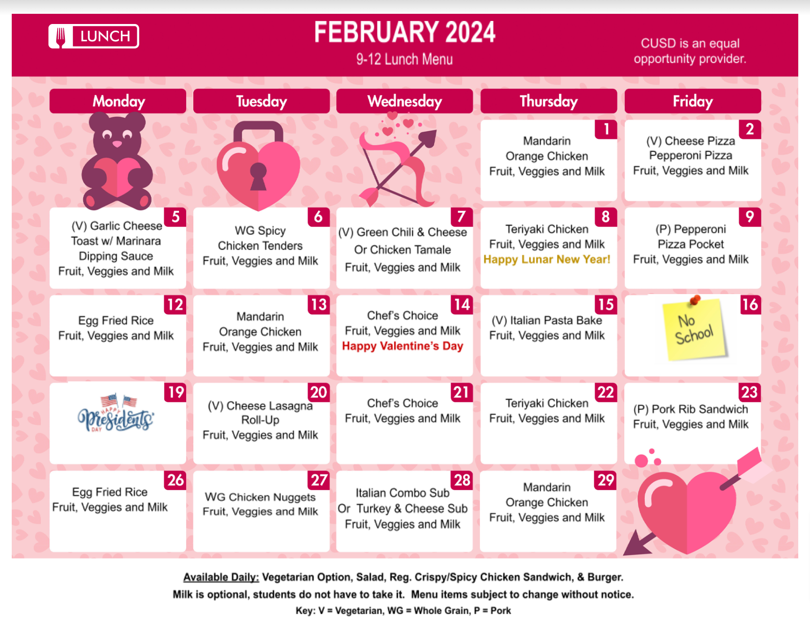 Carlsbad Unified School District - Menus