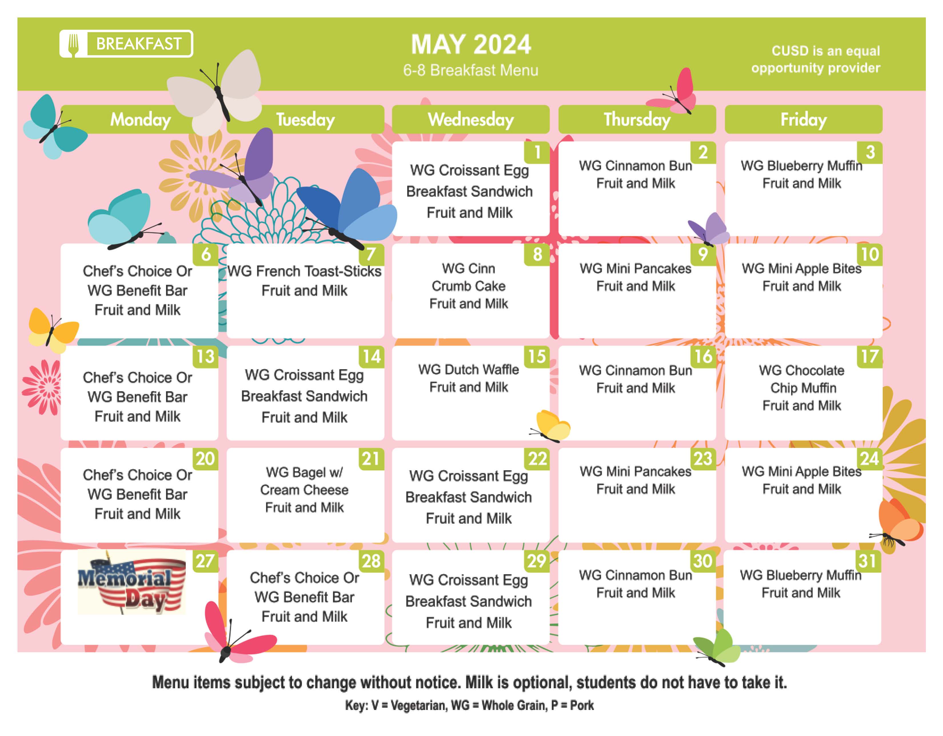 Carlsbad Unified School District - Menus