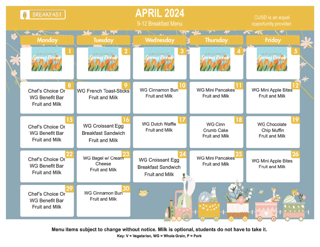 Carlsbad Unified School District - Menus