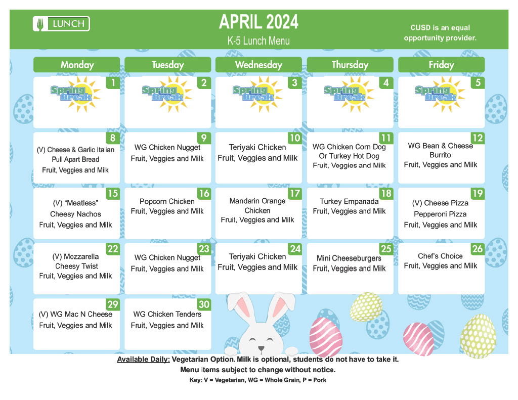 Carlsbad Unified School District - Menus