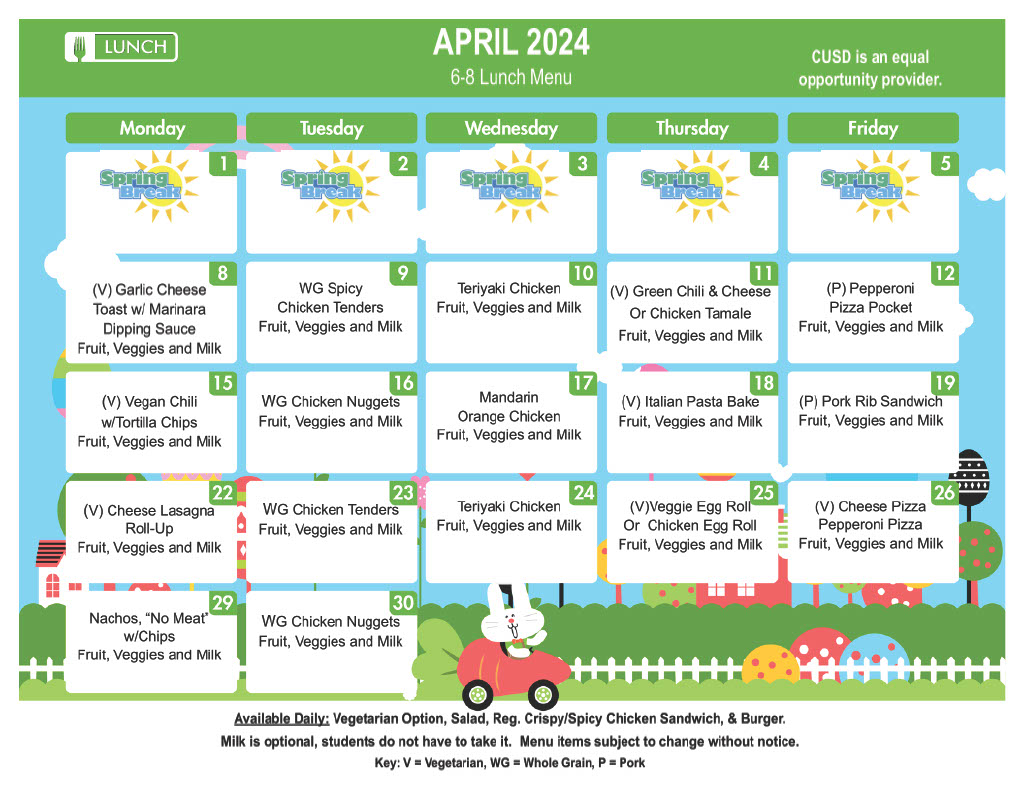 Carlsbad Unified School District - Menus