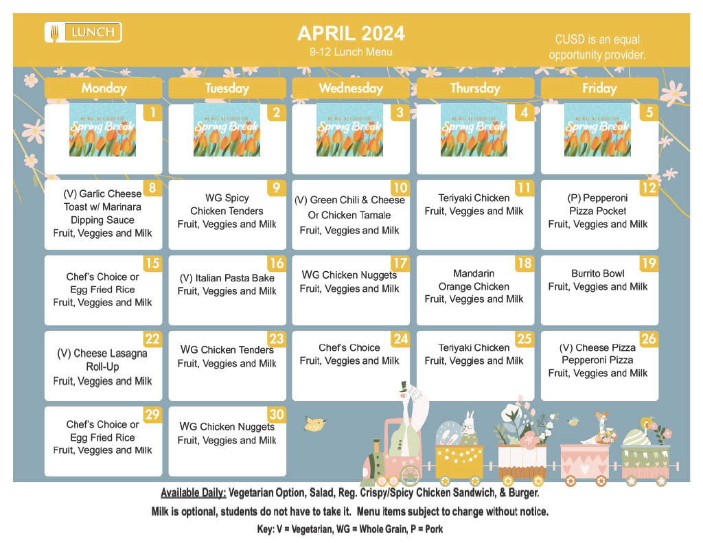 Carlsbad Unified School District - Menus