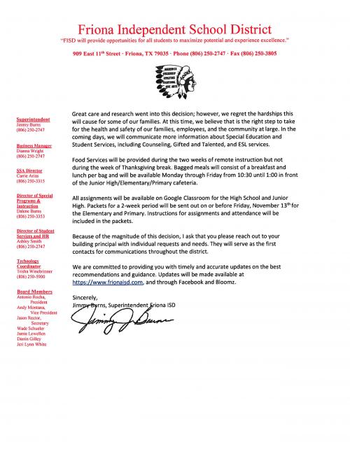 Friona ISD - COVID