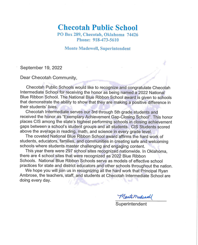 Checotah Public Schools - Home