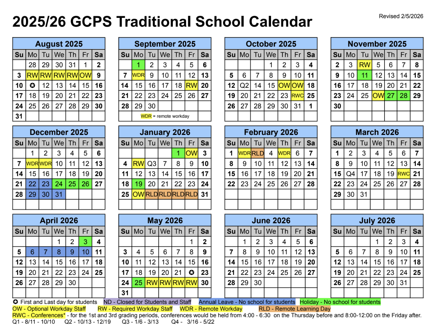 Granville County Public Schools - Calendars