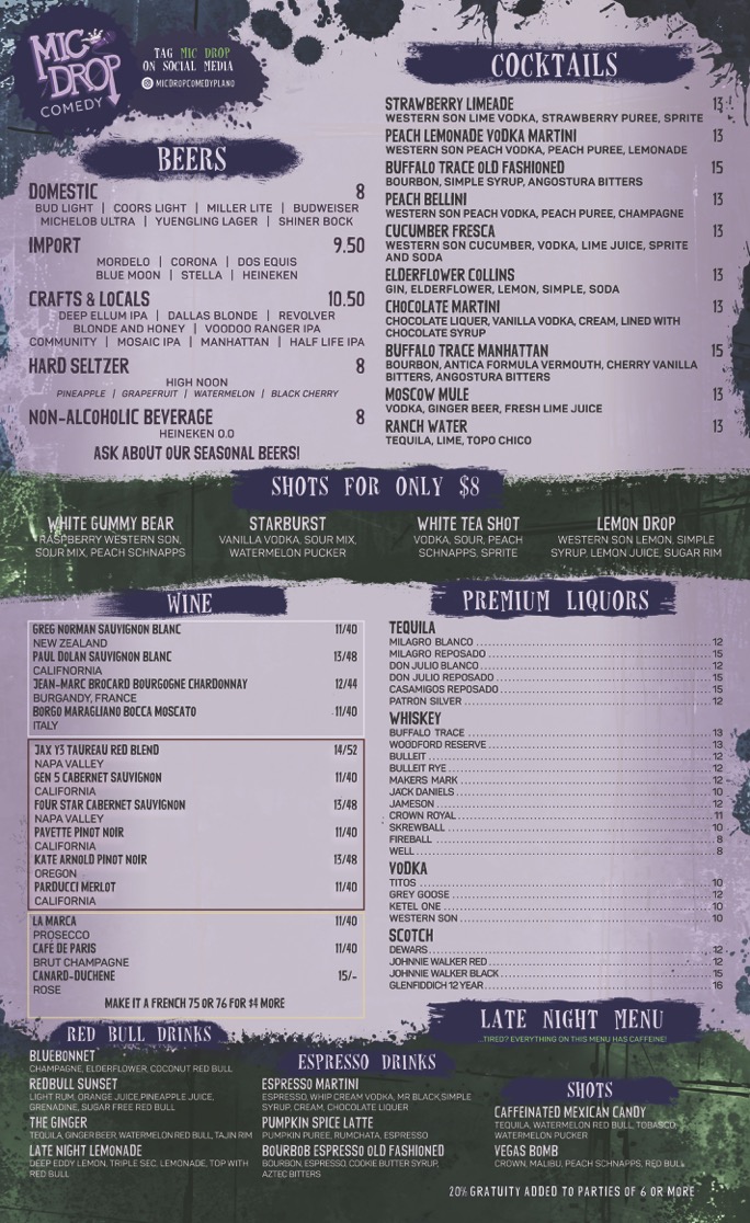 Mic Drop Comedy Plano