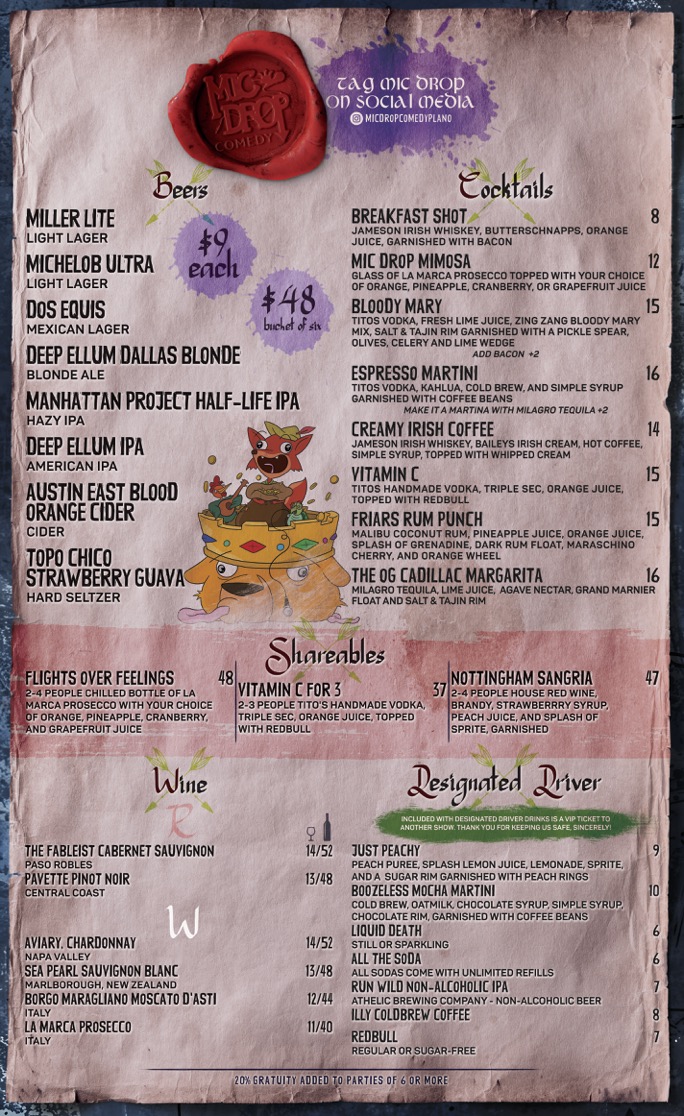 Mic Drop Comedy Plano