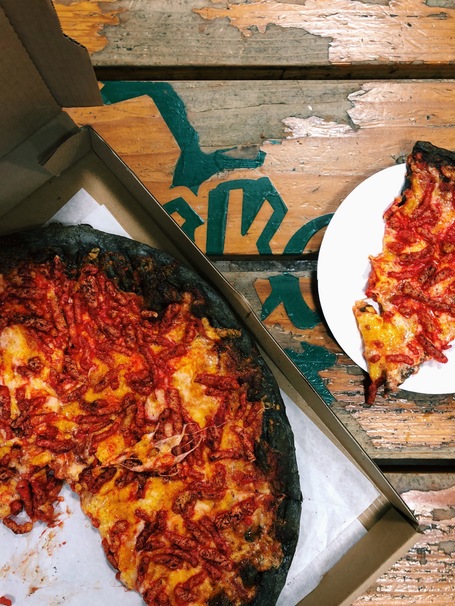 Mickey's Deli Serves a Halloween-Themed Pizza with Flamin Hot Cheetos