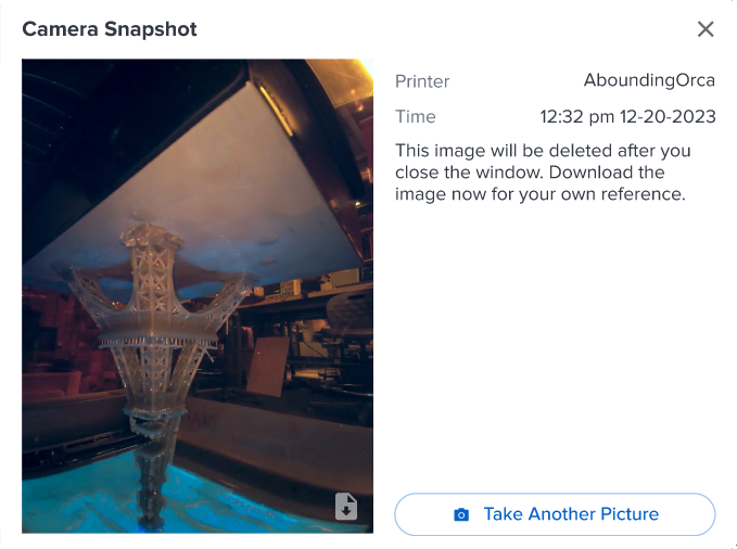 Using the camera on Form 4 and Form 4L generation printers