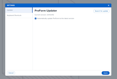 How do I update PreForm?
