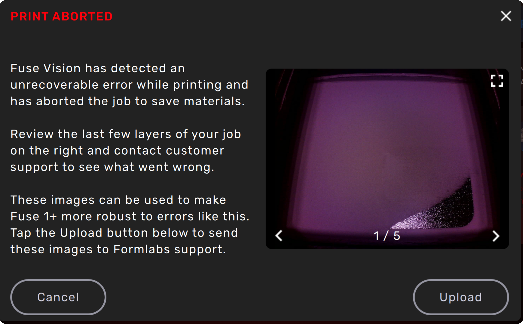 Adjusting the Powder Dosing Offset (Fuse 1+ 30W)