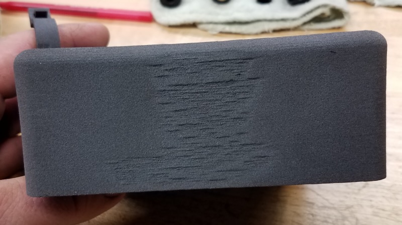 Poor finish (orange peel) on vertical surfaces (SLS)