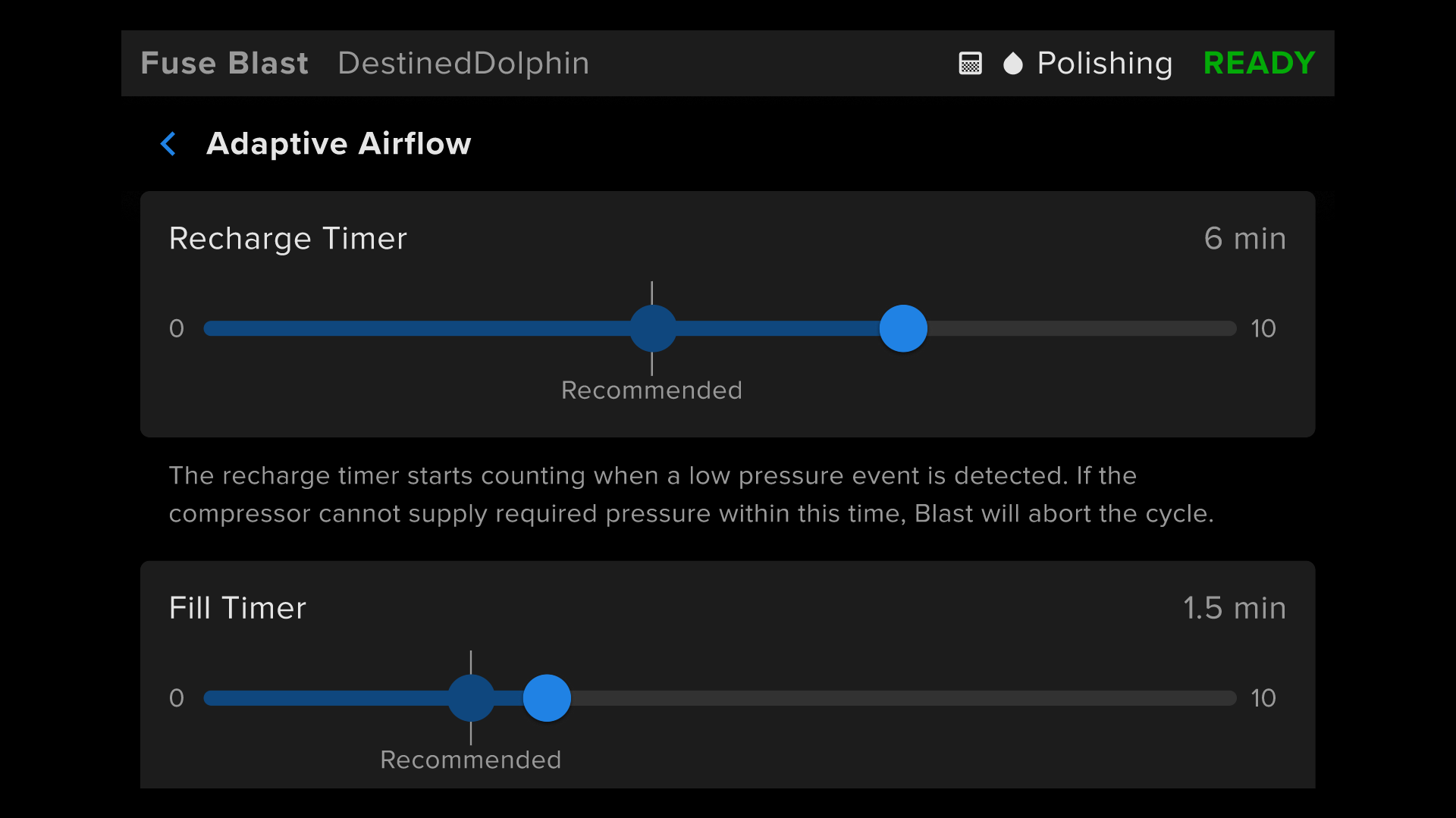 Diagnosing low input pressure on the Fuse Blast