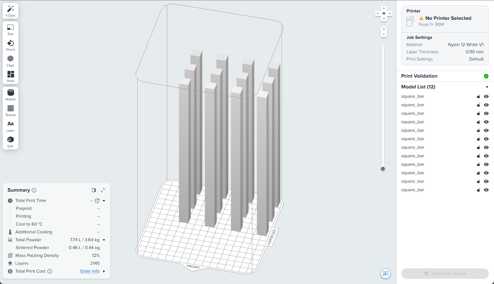 Aging Nylon 12 White Powder before first use