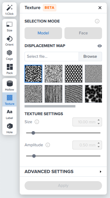 Adding texture to surfaces in PreForm
