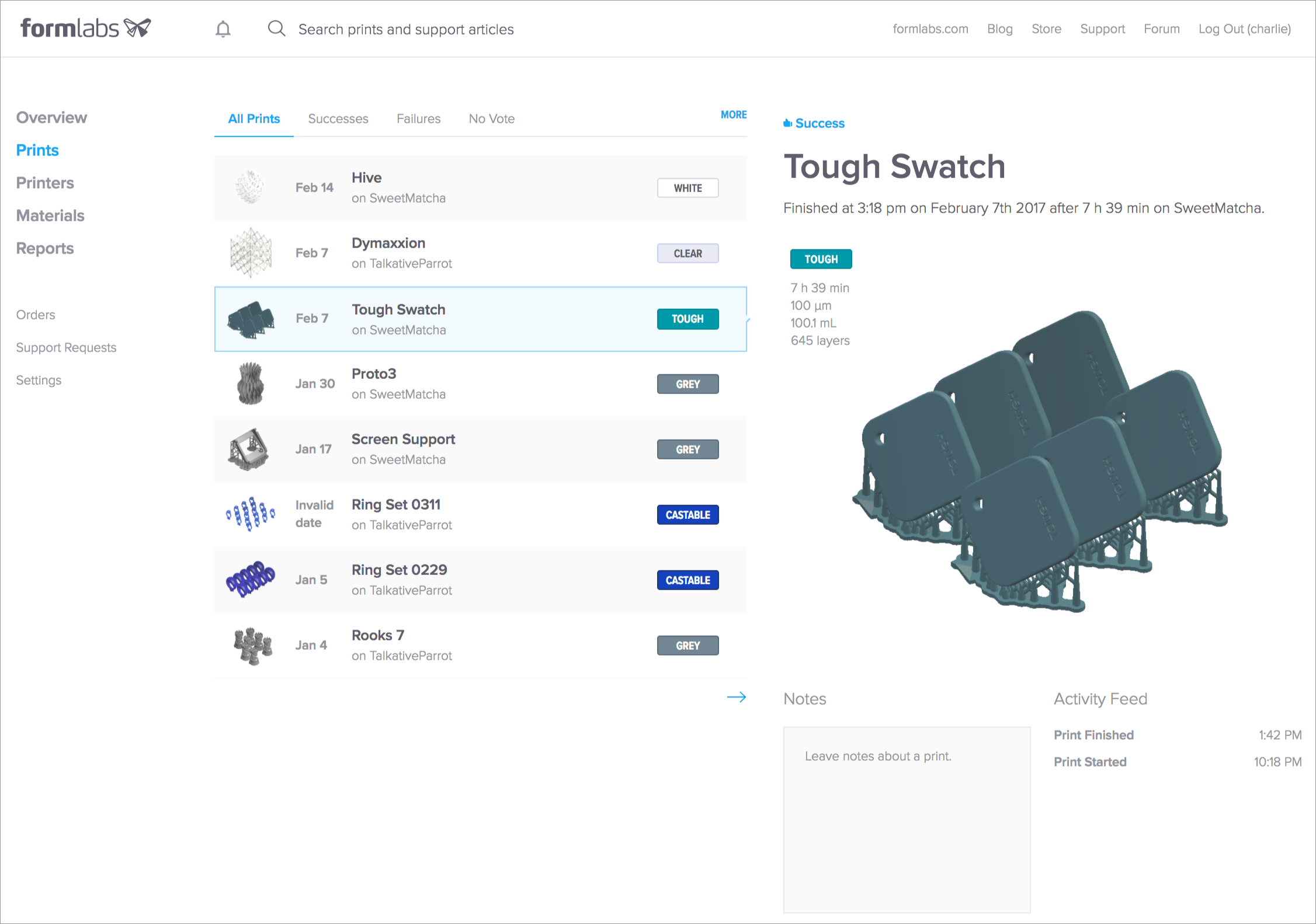 Sharing and accessing print data with Dashboard
