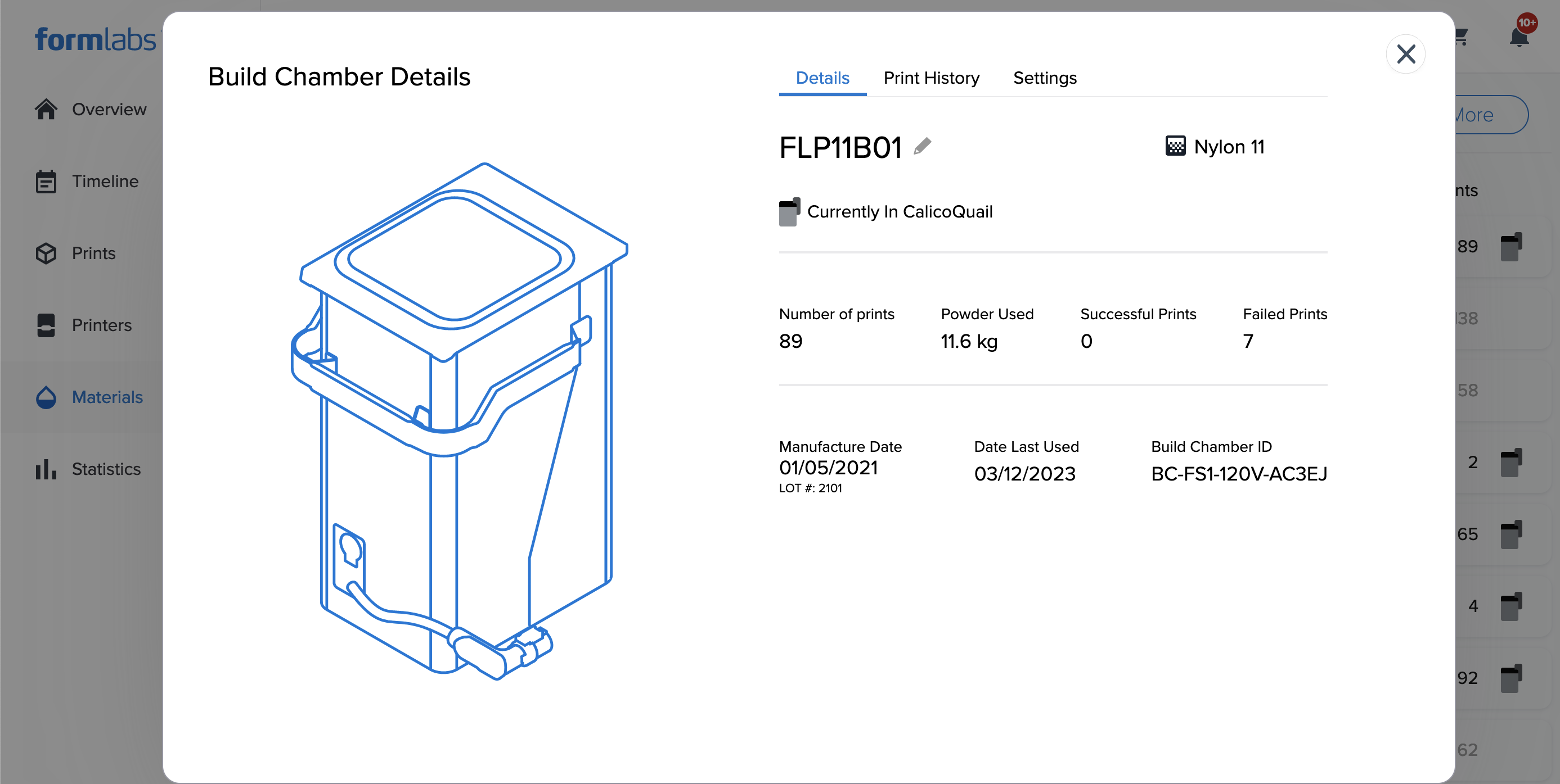 Managing materials with Dashboard