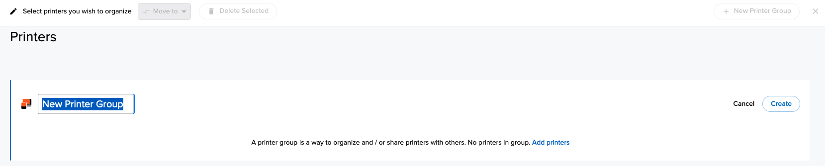 Managing a Printer Group with Dashboard