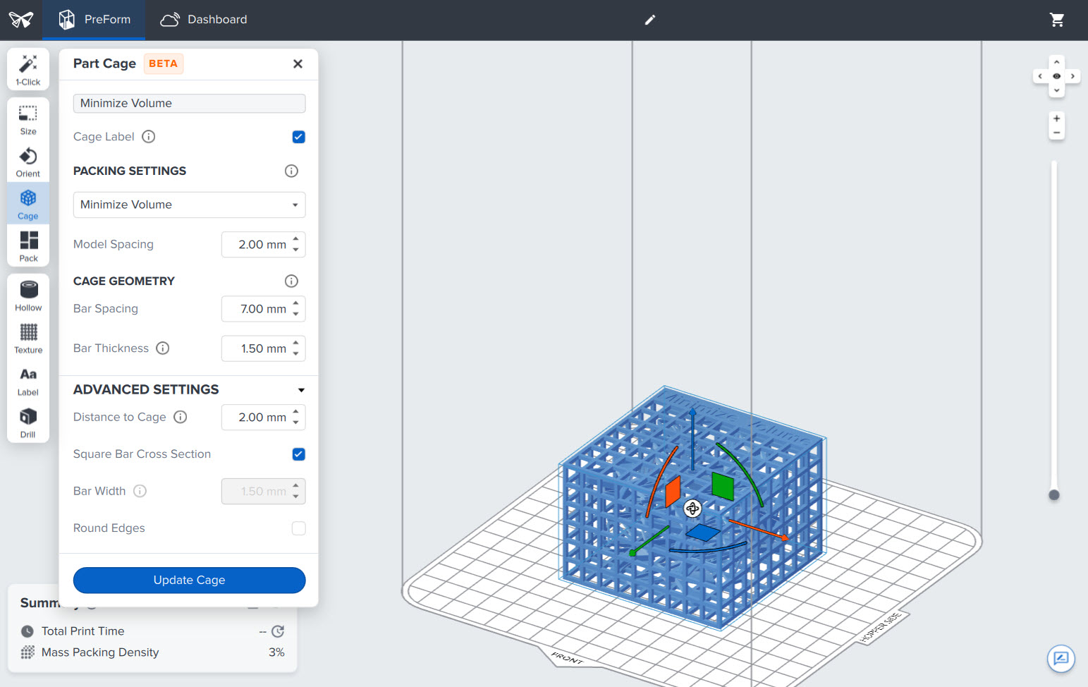 Preparing models for printing with 3D Packing (SLS)