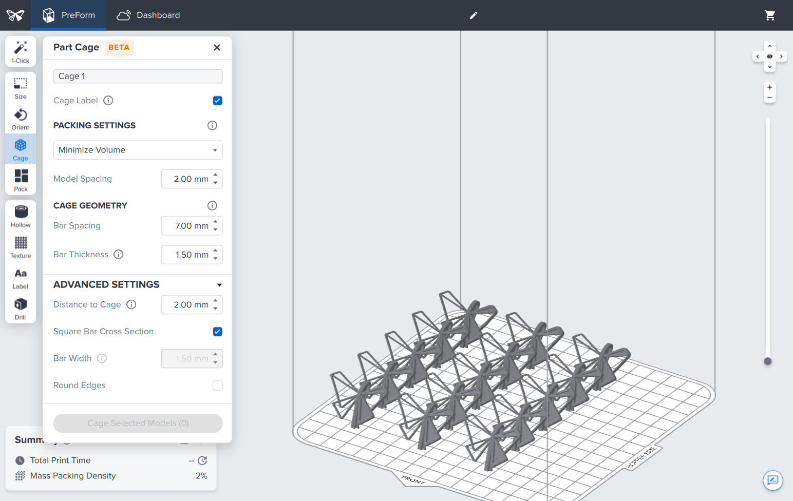 Preparing models for printing with 3D Packing (SLS)