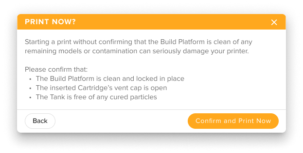 PreFormからプリンタにプリントジョブを送信する
