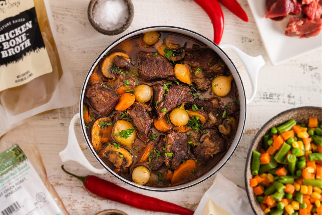 Slow-roasted Beef Burgundy Recipe - Seven Sons Farms