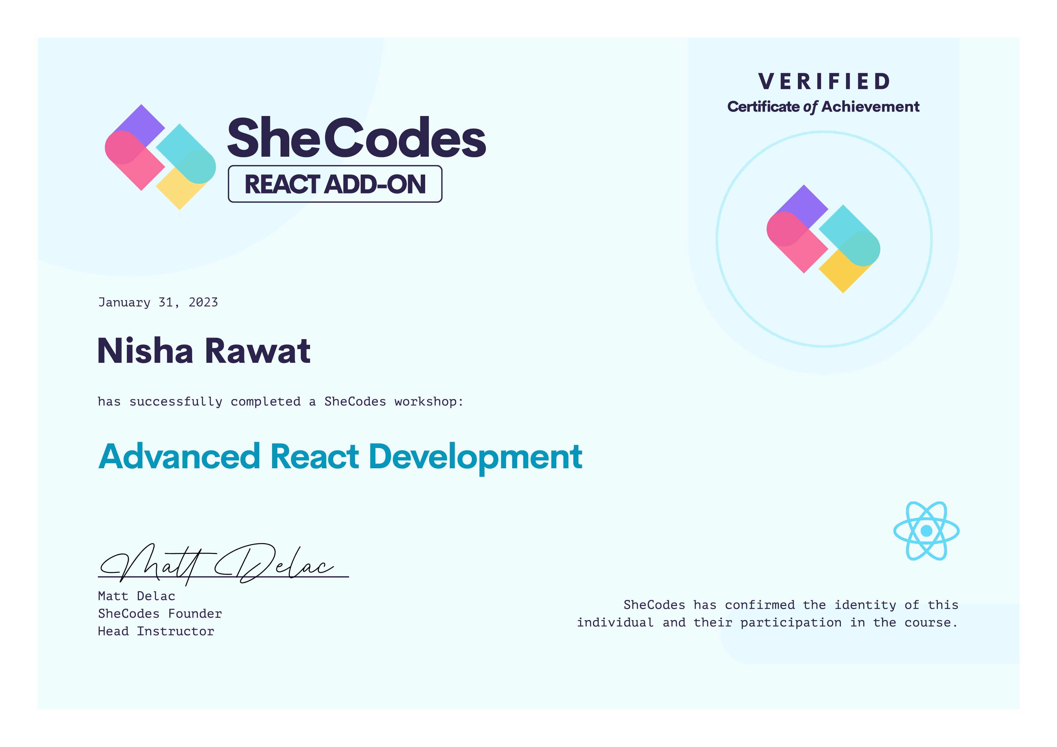 Nisha Rawat SheCodes Profile | SheCodes