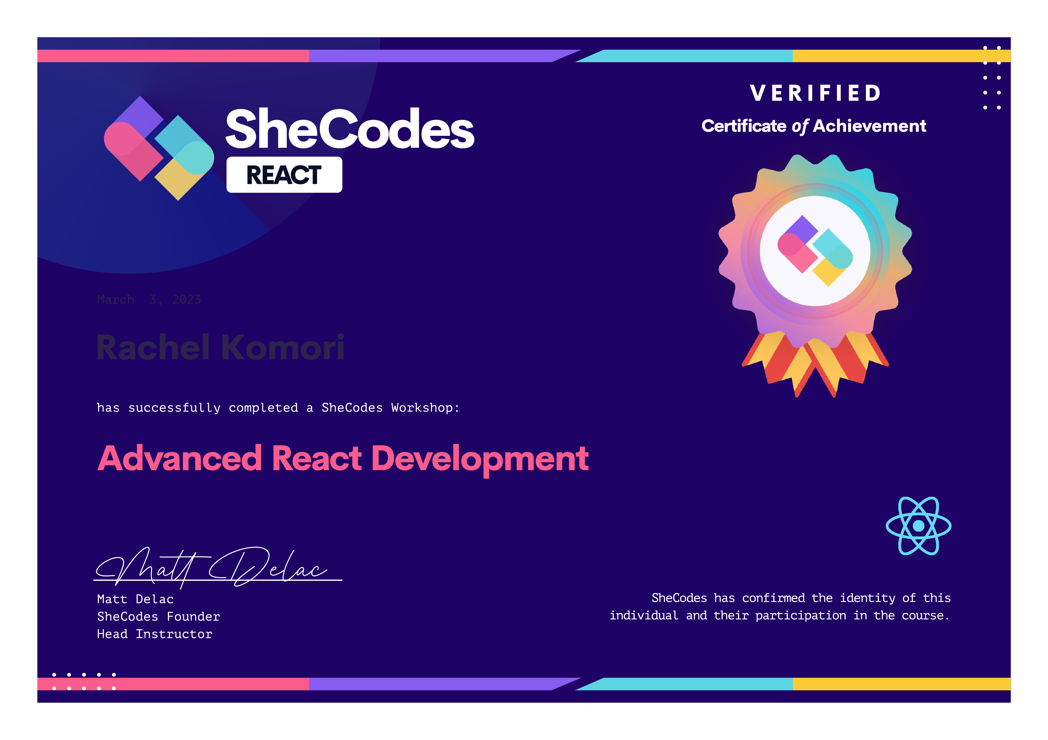 Rachel Komori SheCodes Profile | SheCodes