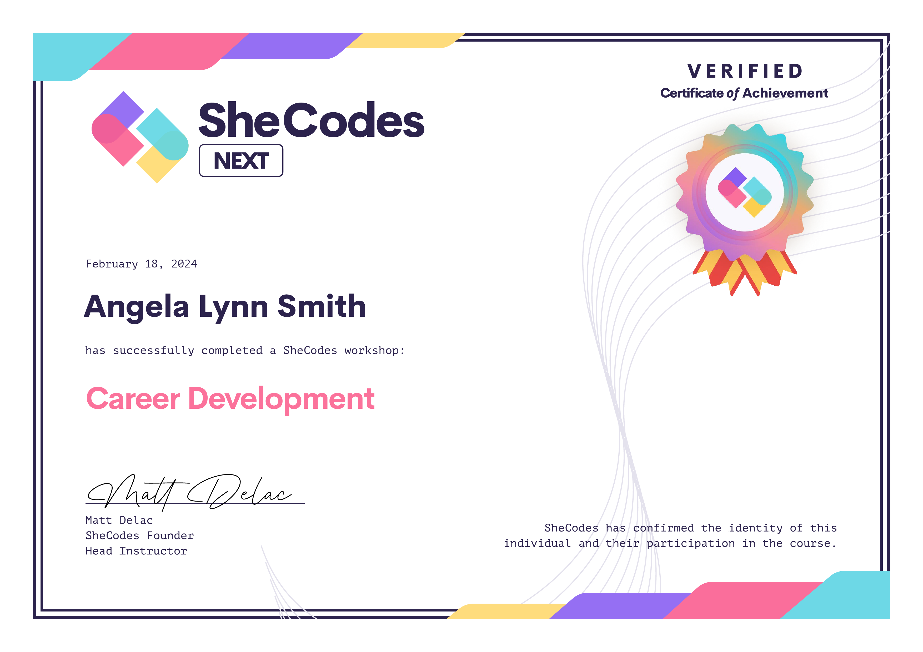 Angela Lynn Smith SheCodes Profile | SheCodes