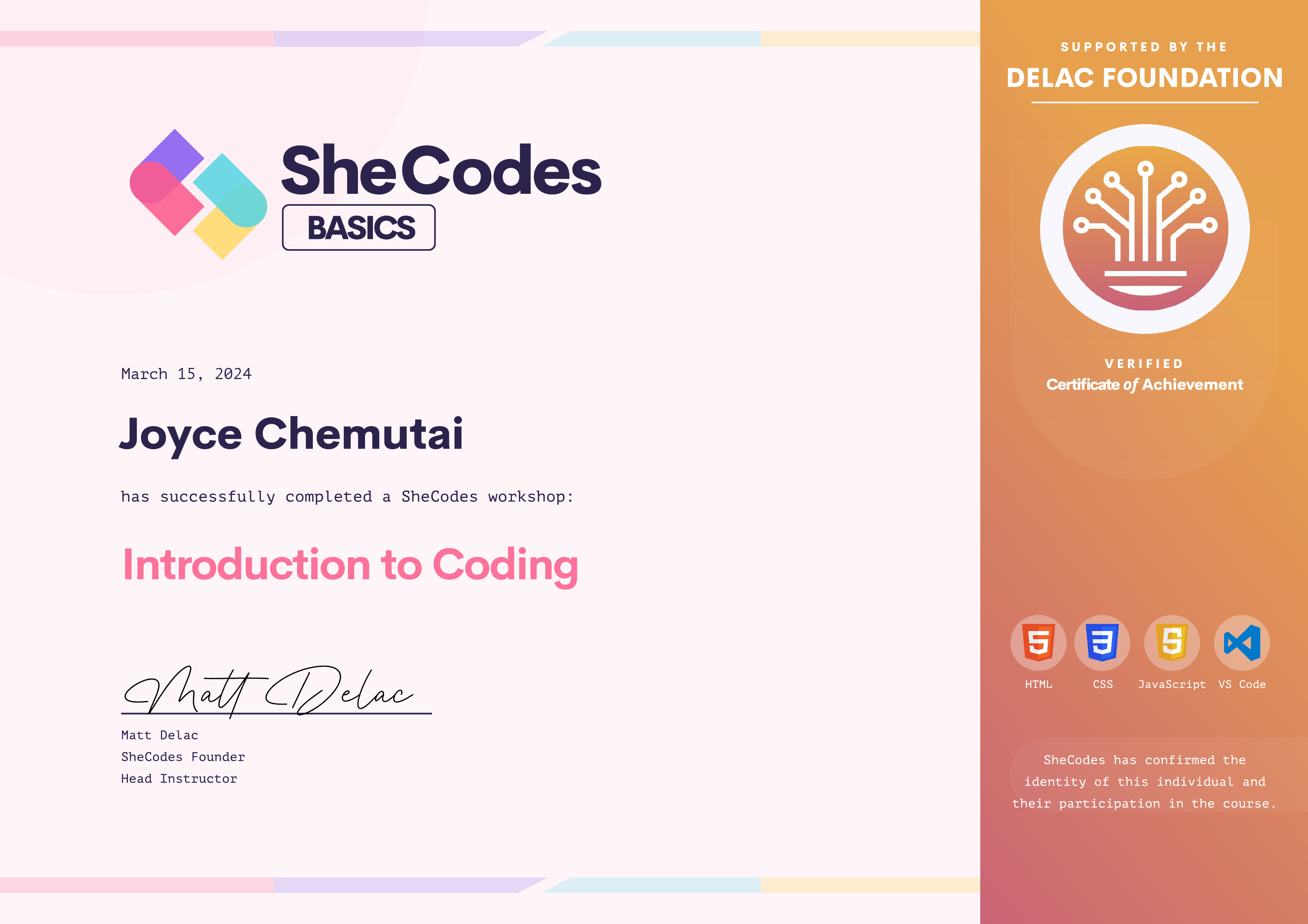 Joyce Chemutai SheCodes Profile | SheCodes