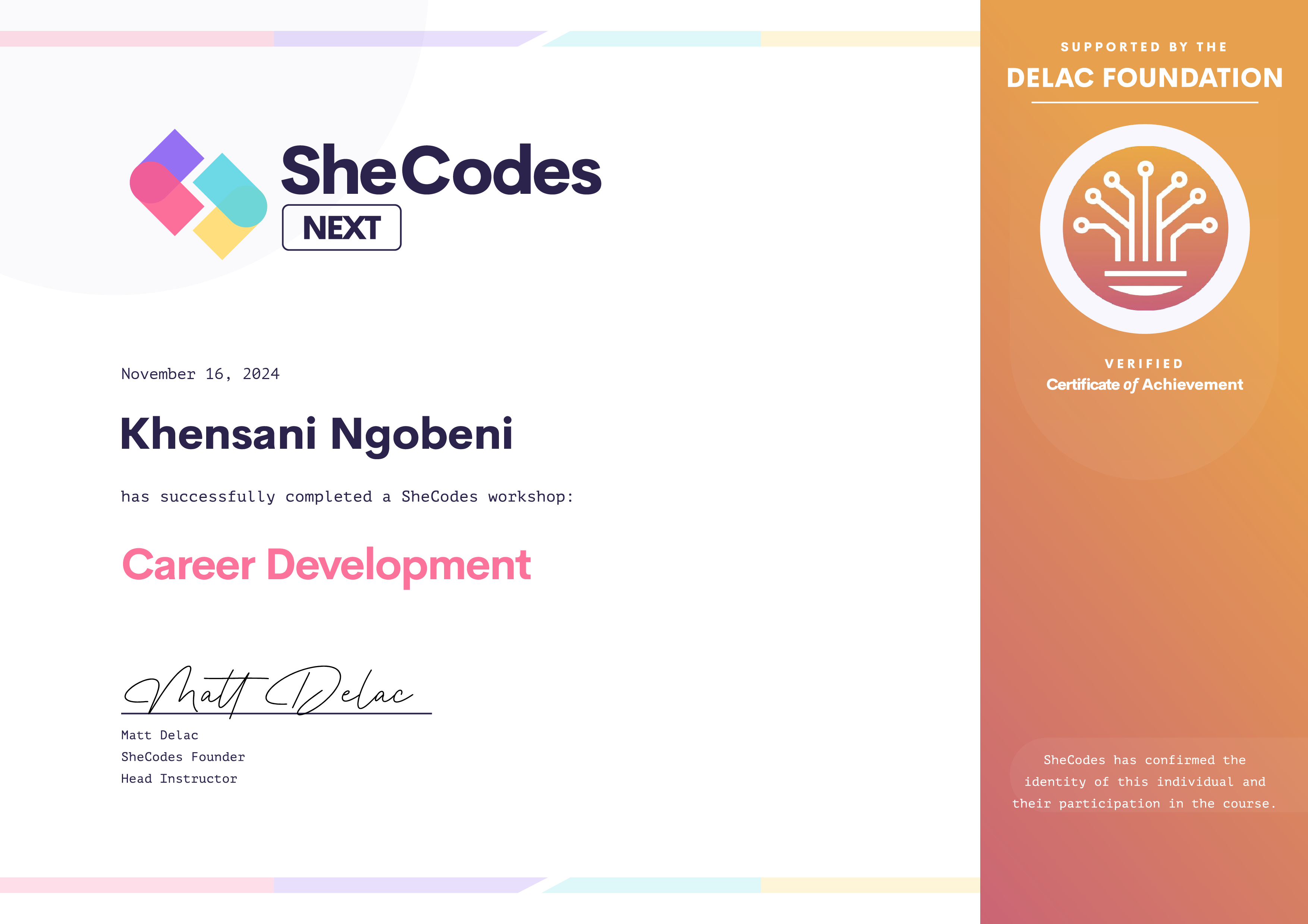 Khensani Ngobeni SheCodes Profile | SheCodes