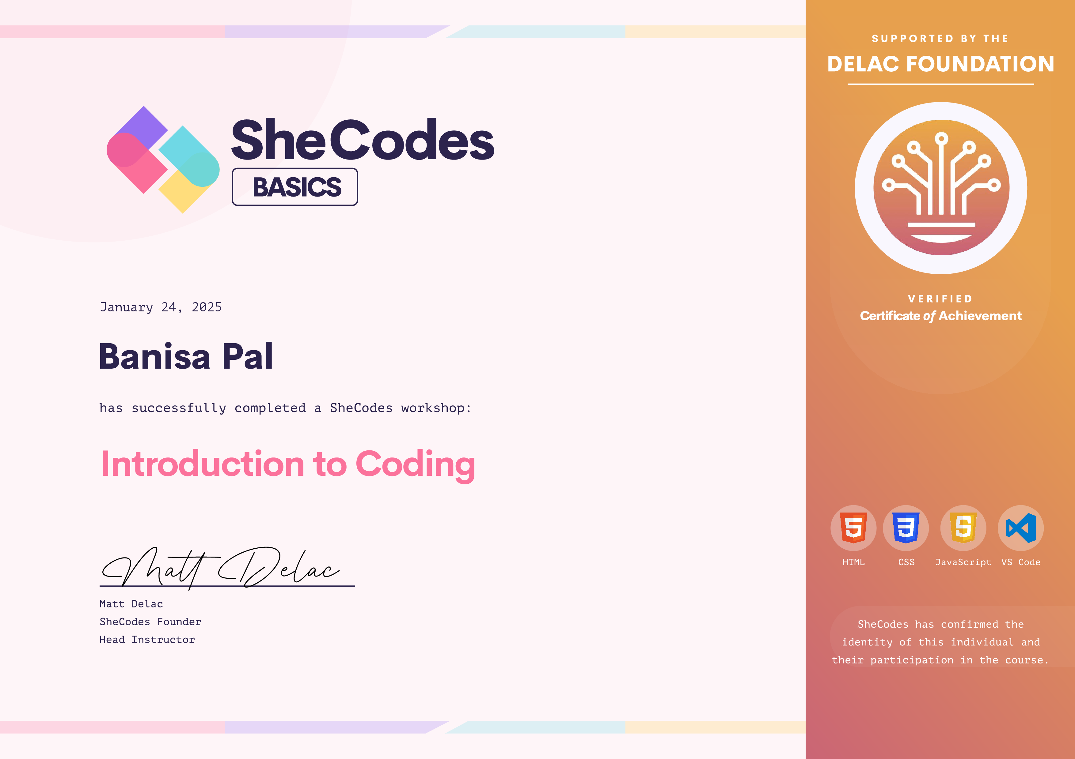BANISA PAL SheCodes Profile | SheCodes